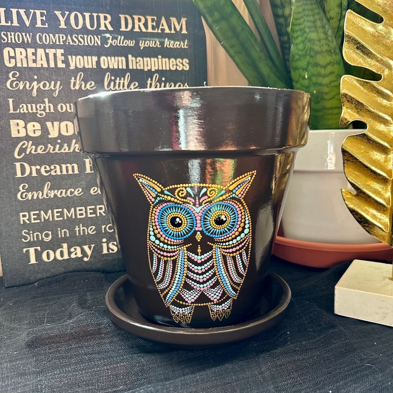 Owl Flower Pot - Etsy