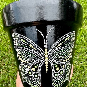 Butterfly Flower Pot | Butterfly Plant Pot | Hand Painted Terracotta ...