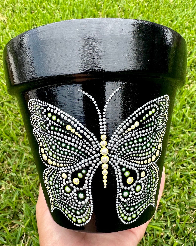 Butterfly Flower Pot Butterfly Plant Pot Hand Painted - Etsy