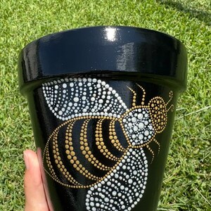 Bee Flower Pot Bee Plant Pot Hand Painted Terracotta Pot Gift ...