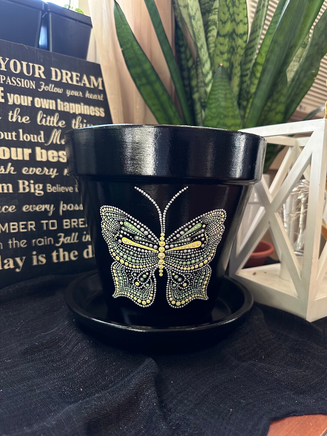 Butterfly Flower Pot Butterfly Plant Pot Hand Painted Terracotta Pot ...