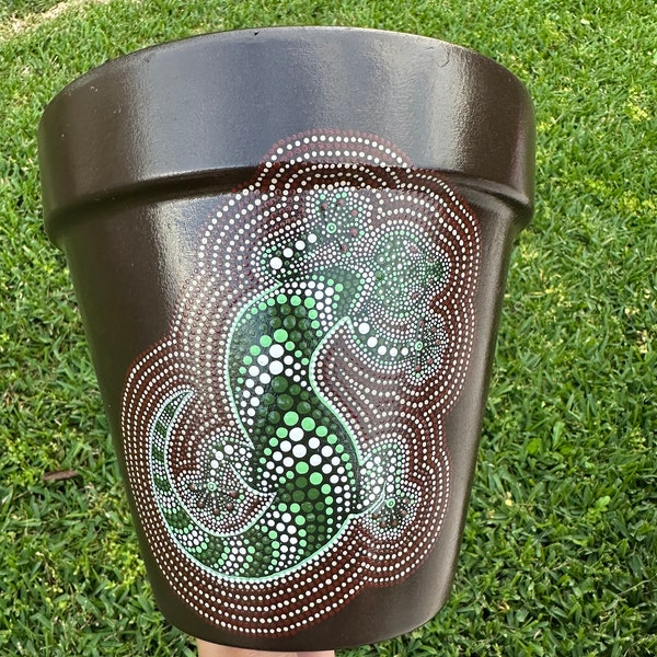 Painted Clay Pot - Etsy