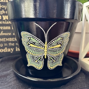 Butterfly Flower Pot | Butterfly Plant Pot | Hand Painted Terracotta ...