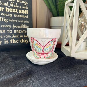 Butterfly Flower Pot | Butterfly Plant Pot | Hand Painted Terracotta ...