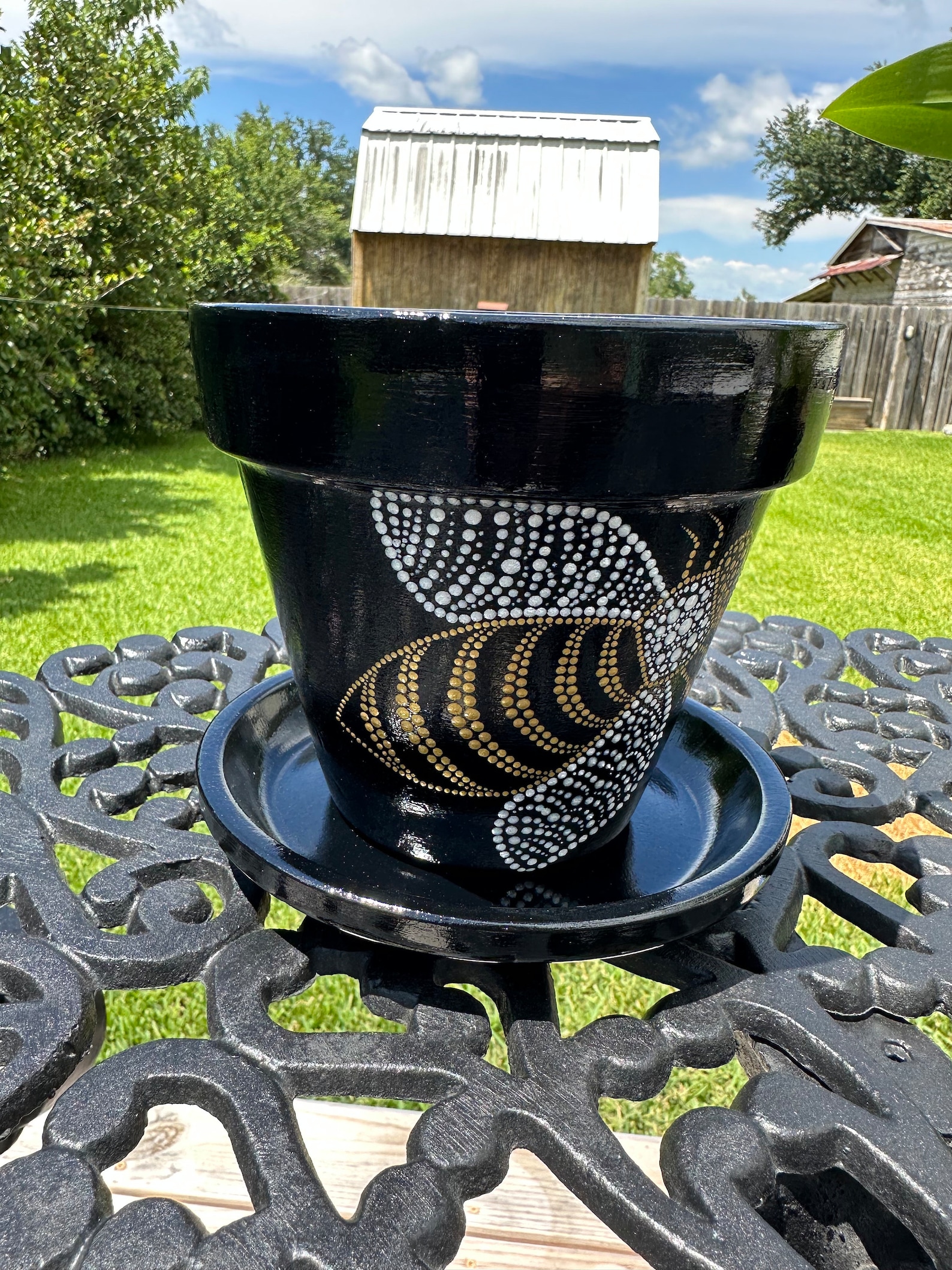 Bee Flower Pot Bee Plant Pot Hand Painted Terracotta Pot Gift ...