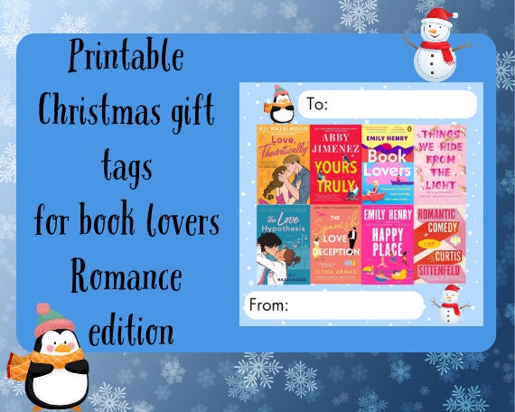 Printable Christmas Romance Book Cover Gift Labels, Romance Edition ...