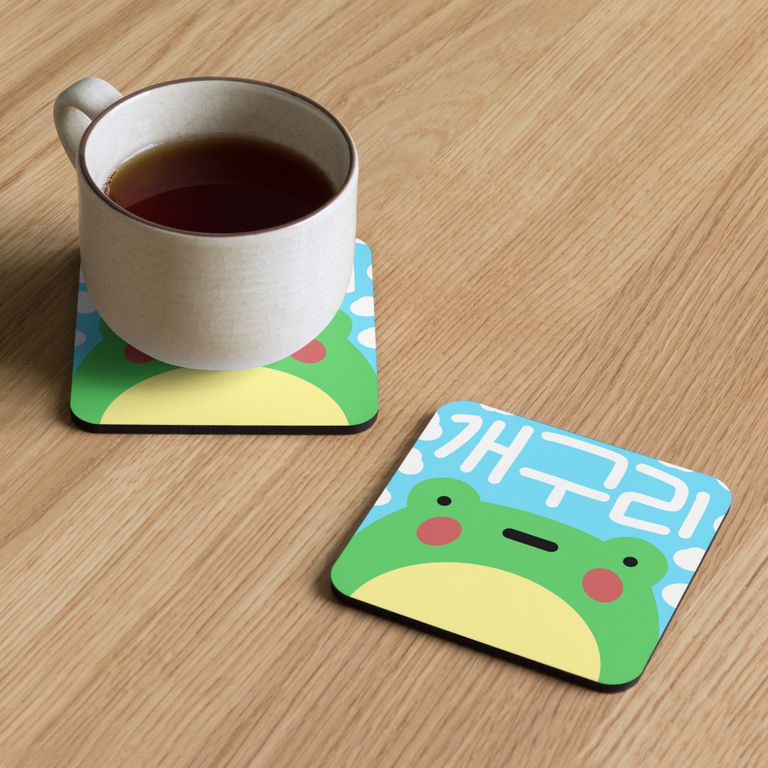 Frog Coaster, Cute Korean Frog Coaster, Green Frog Coaster, Toad ...