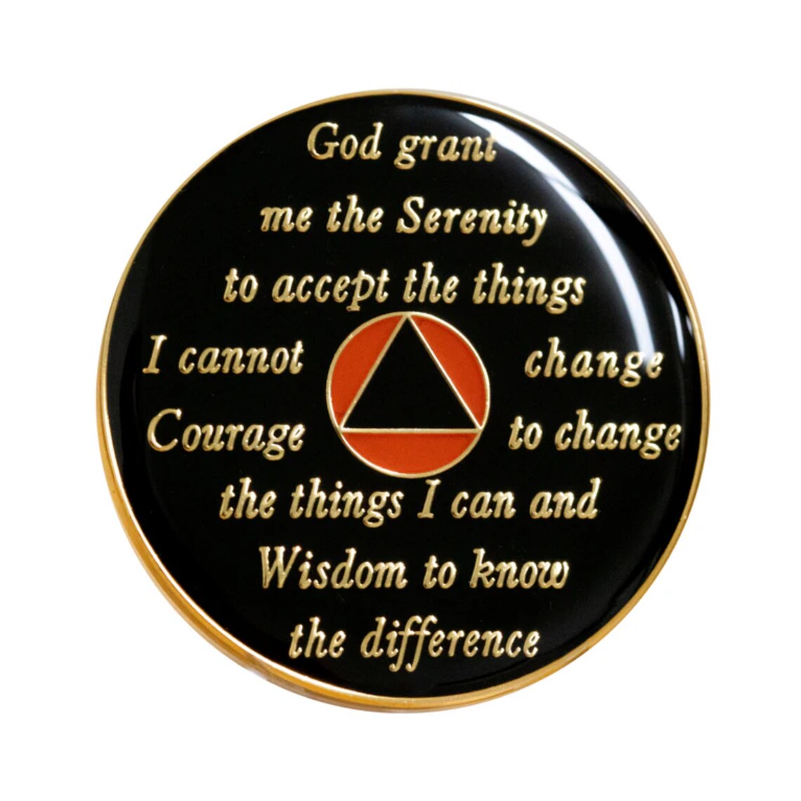 AA Anniversary Black and Orange Coin Medallion | Alcoholics Anonymous ...