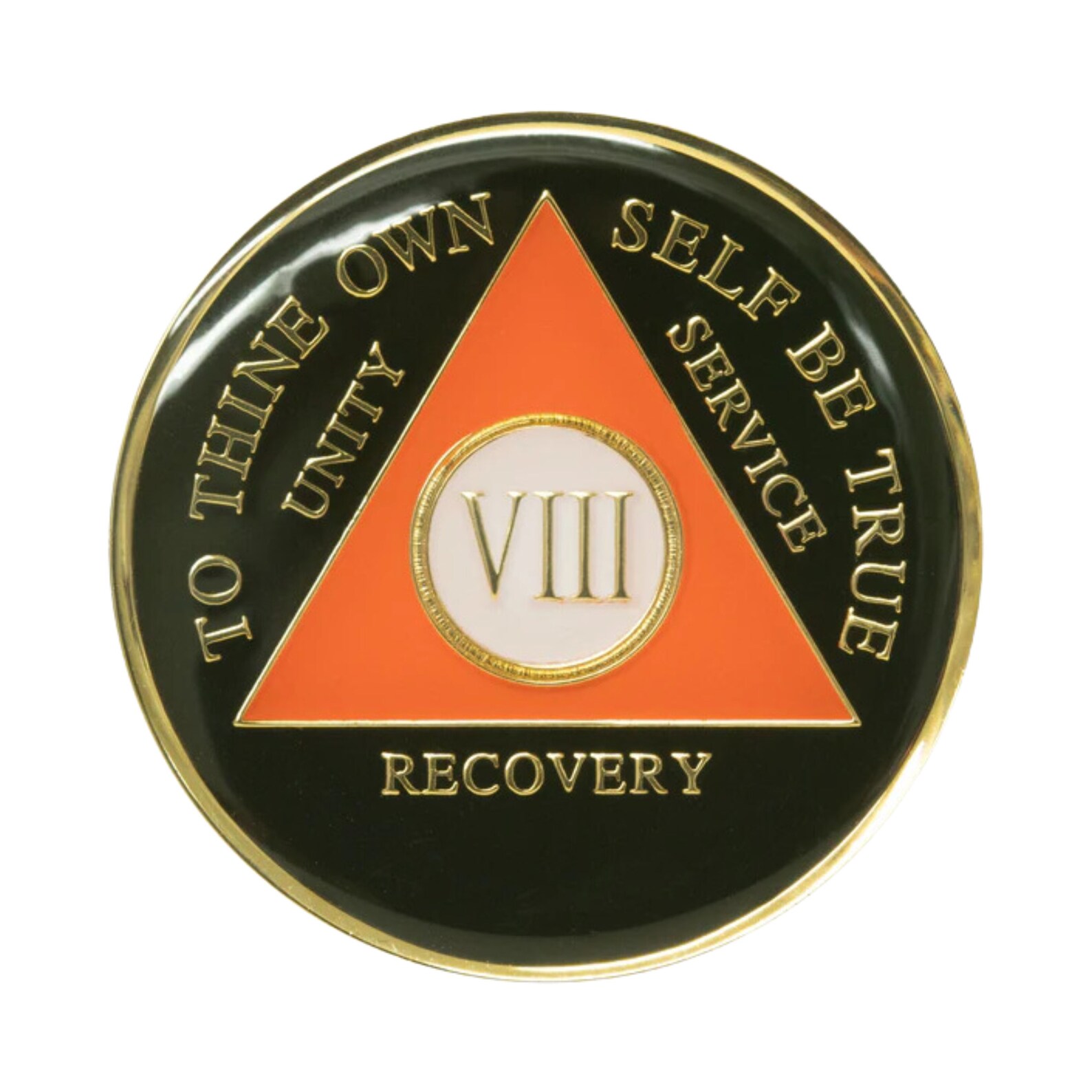 AA Anniversary Black and Orange Coin Medallion | Alcoholics Anonymous ...