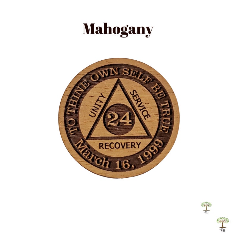 AA Wooden Personalized Anniversary Recovery Coin AA Anniversary ...