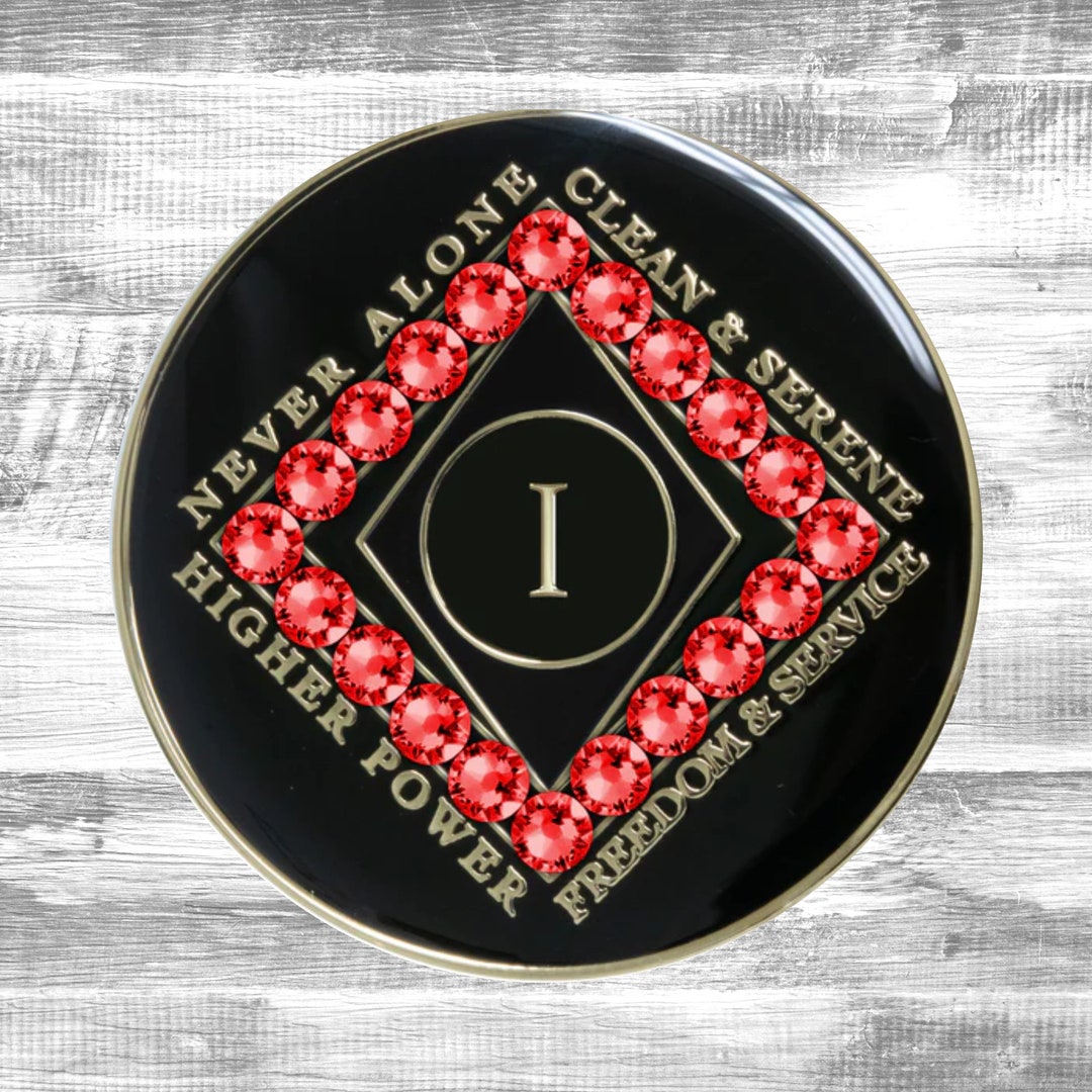 NA Clean Time Lt. Siam Red Crystal Coin Medallion | Narcotics Anonymous ...