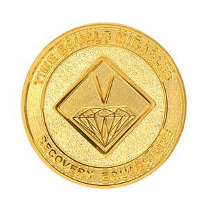NA Birthday Coin Gold Plate Medallion | Narcotics Anonymous Recovery ...