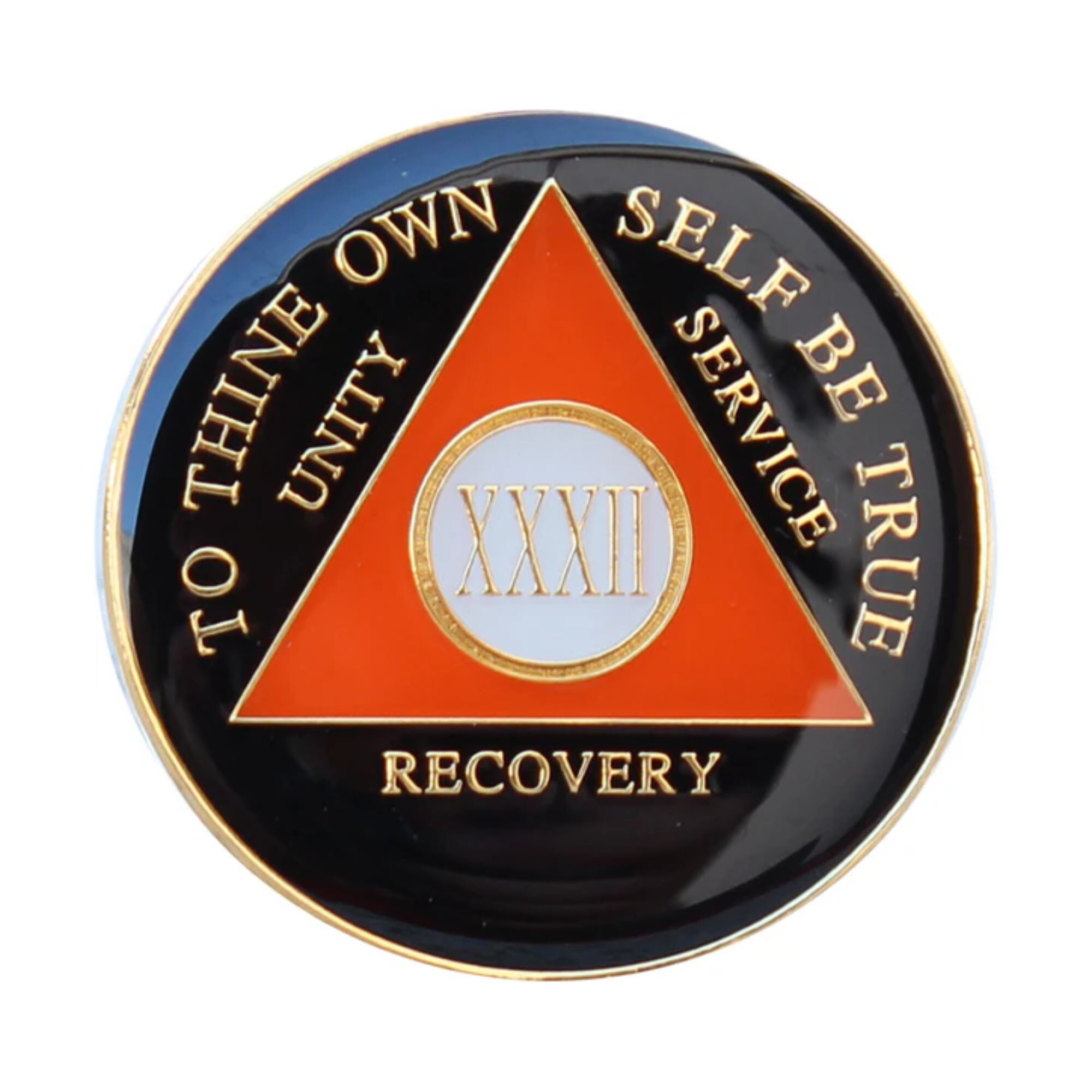 AA Anniversary Black and Orange Coin Medallion | Alcoholics Anonymous ...