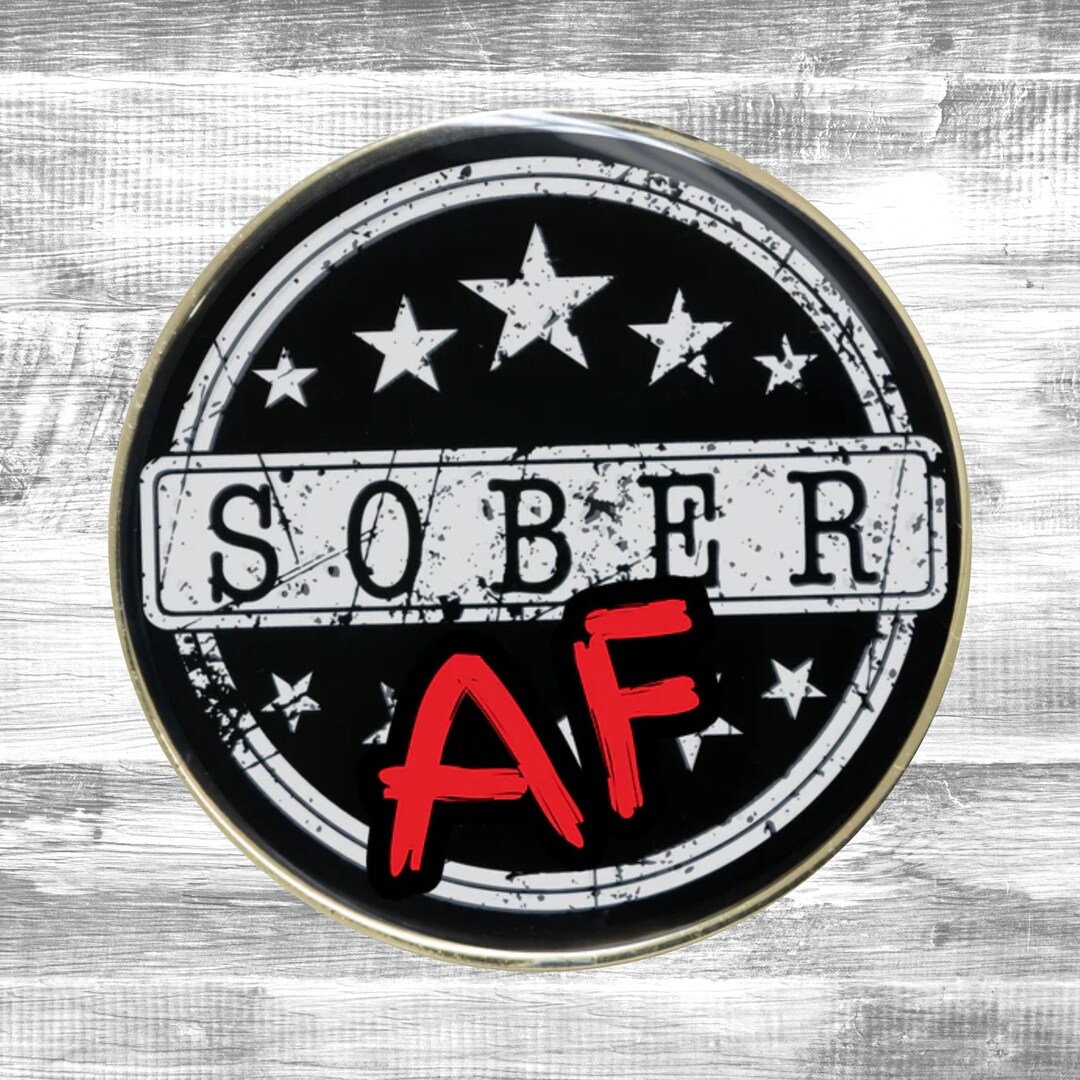 Sober AF Coin Medallion Alcoholics Anonymous Medallion AA Token Coin Chips NA Specialty ...