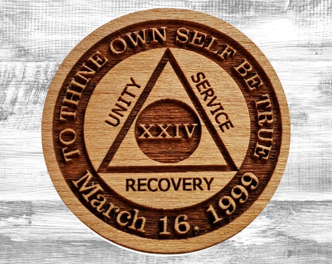 AA, Alcoholics Anonymous Personalized Glass Gem Custom Laser Engraved ...