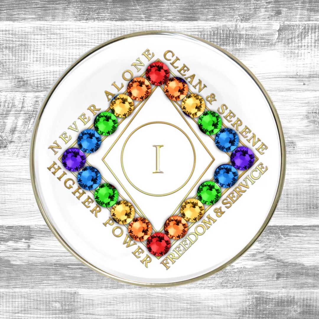 NA Clean Time Crystal Medallion: LGBT Rainbow Narcotics Anonymous ...