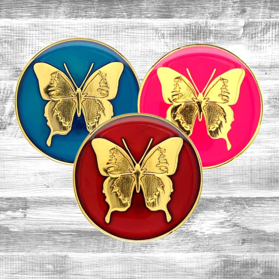 Butterfly Coin Medallion | Alcoholics Anonymous Medallion | AA Token ...