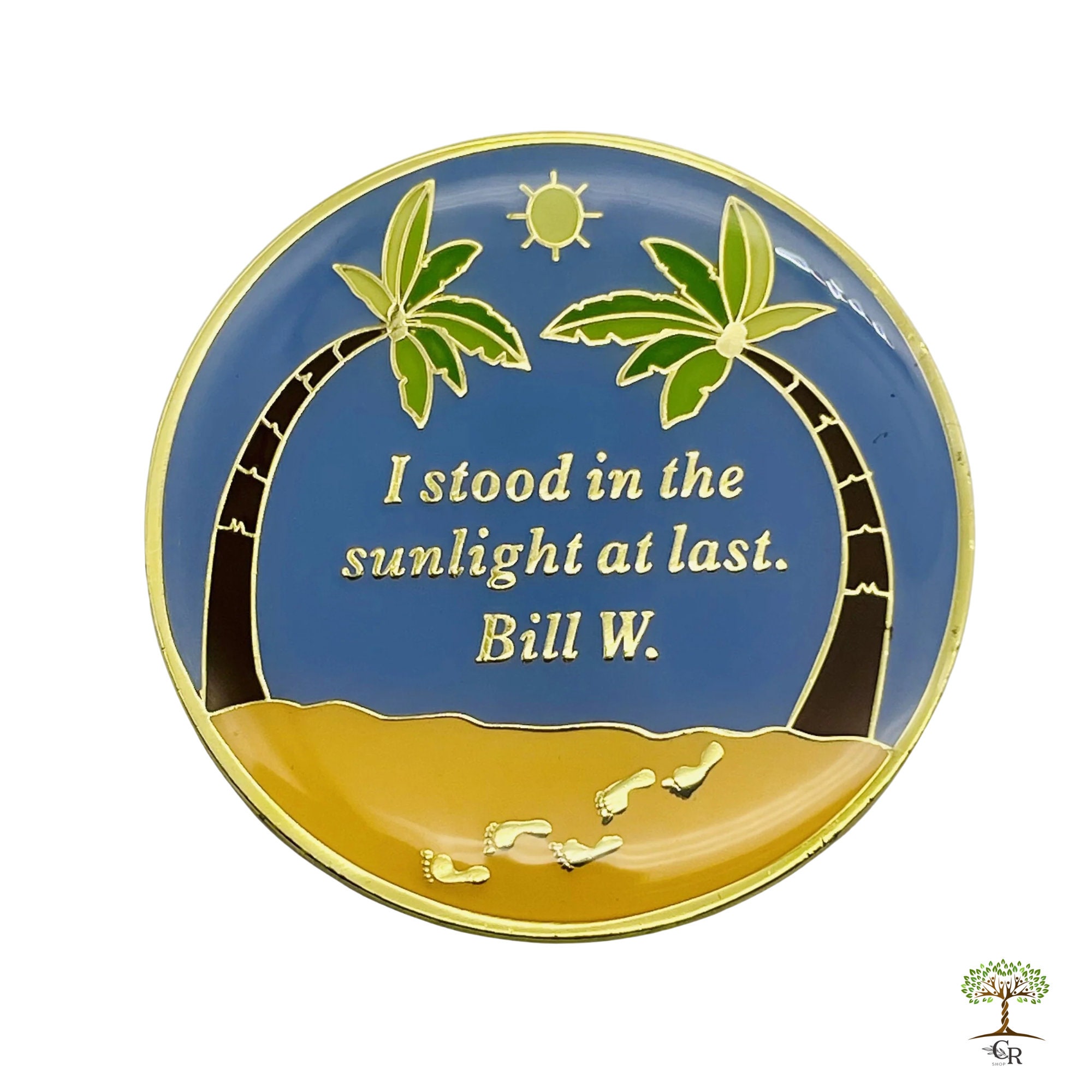 AA Beach Theme Anniversary Recovery Coin Medallion Alcoholics Anonymous ...