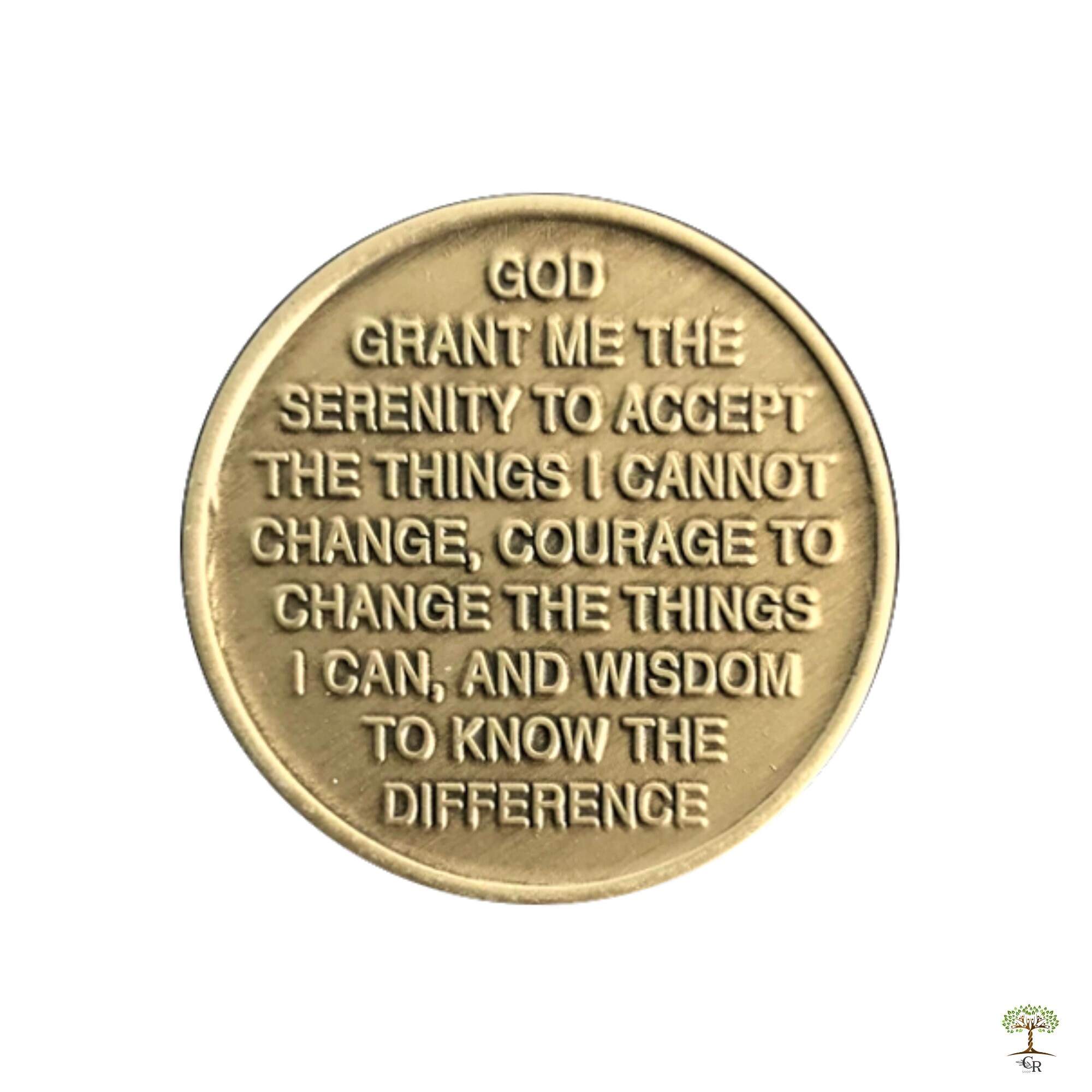 Keep It Simple Antique Bronze Coin Alcoholics Anonymous Medallion AA ...