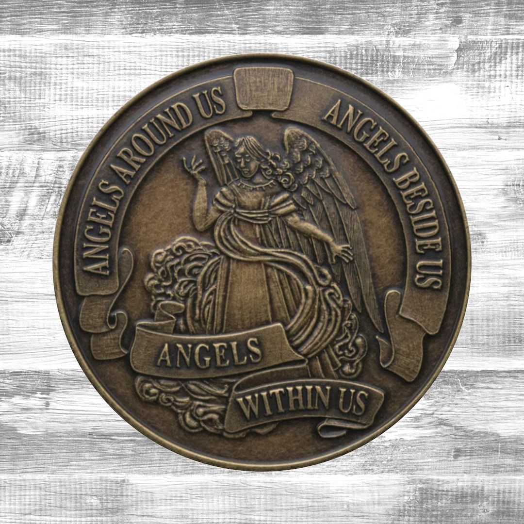 Angels Around Us Bronze AA Medallion: Alcoholics Anonymous Sobriety ...