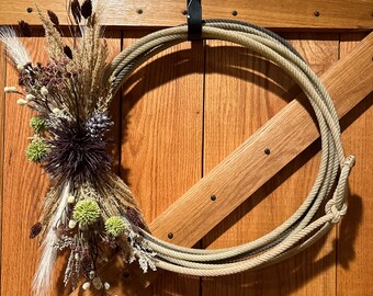 Lariat Wreath/ Lasso Wreath/ Rope Wreath/ Farmhouse Wreath/ cowboy ...