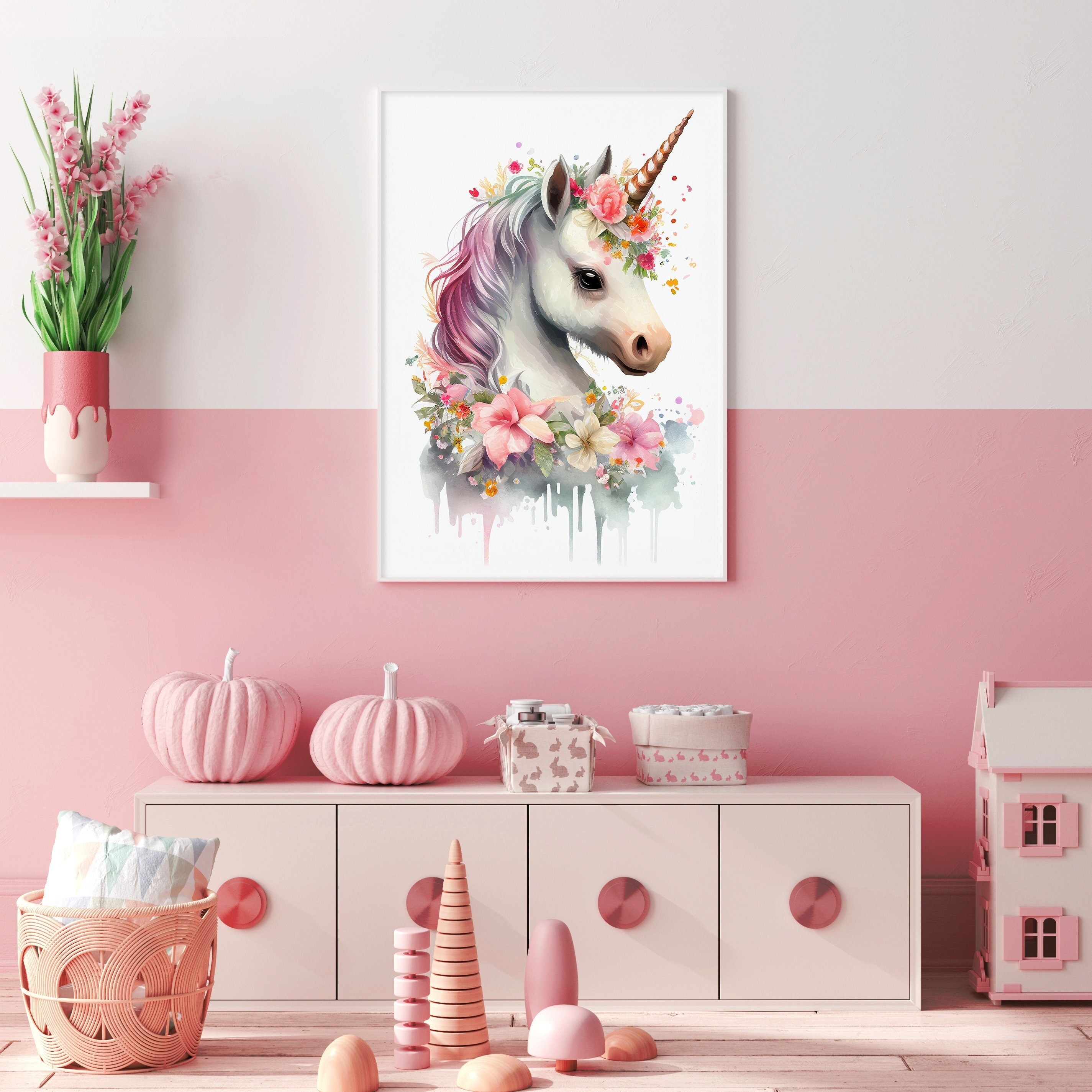 Unicorn Poster, Unicorn Wall Art, Unicorn Nursery, Cute Unicorn ...