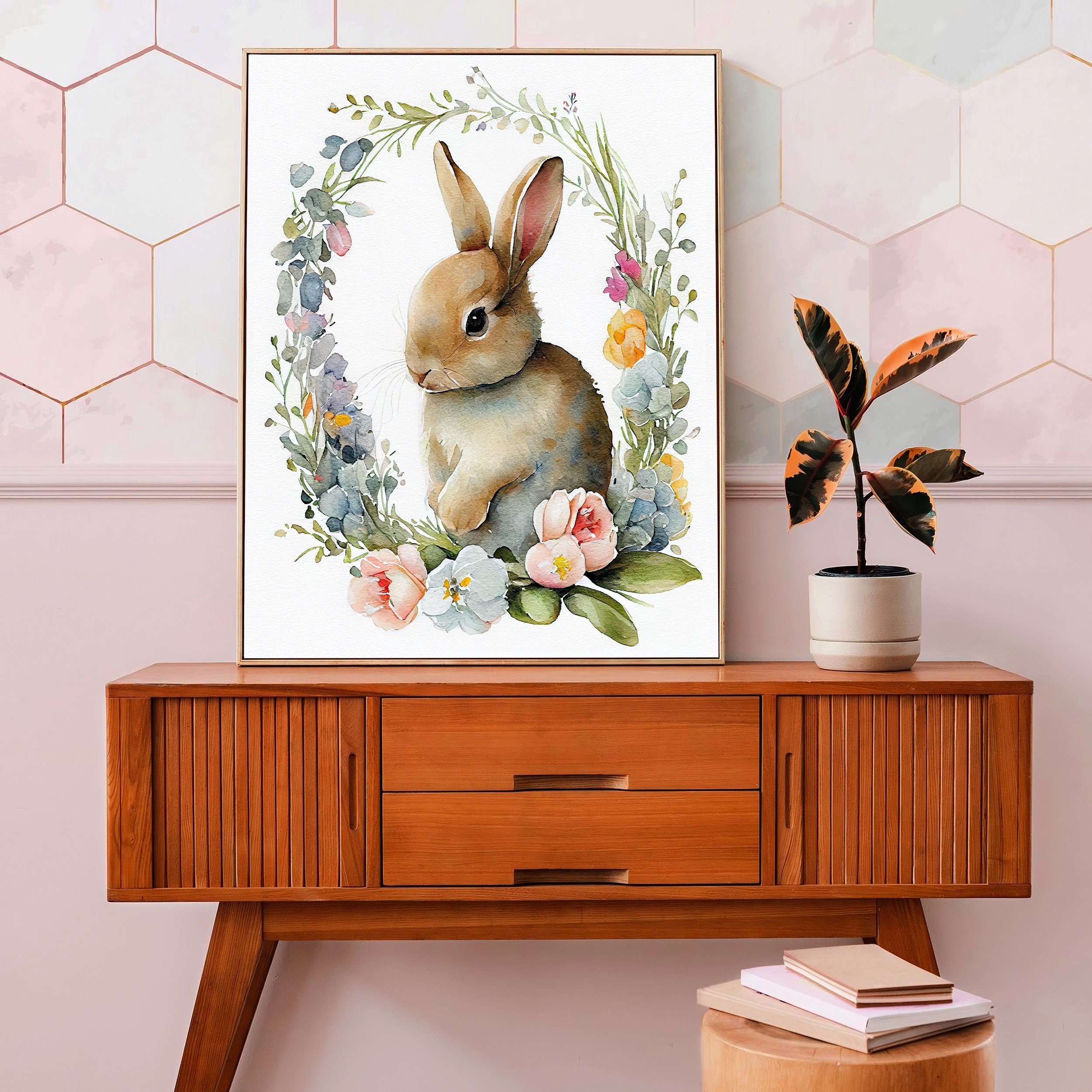 Watercolor Bunny, Bunny Nursery, Easter Watercolor, Girls Gifts, Easter ...