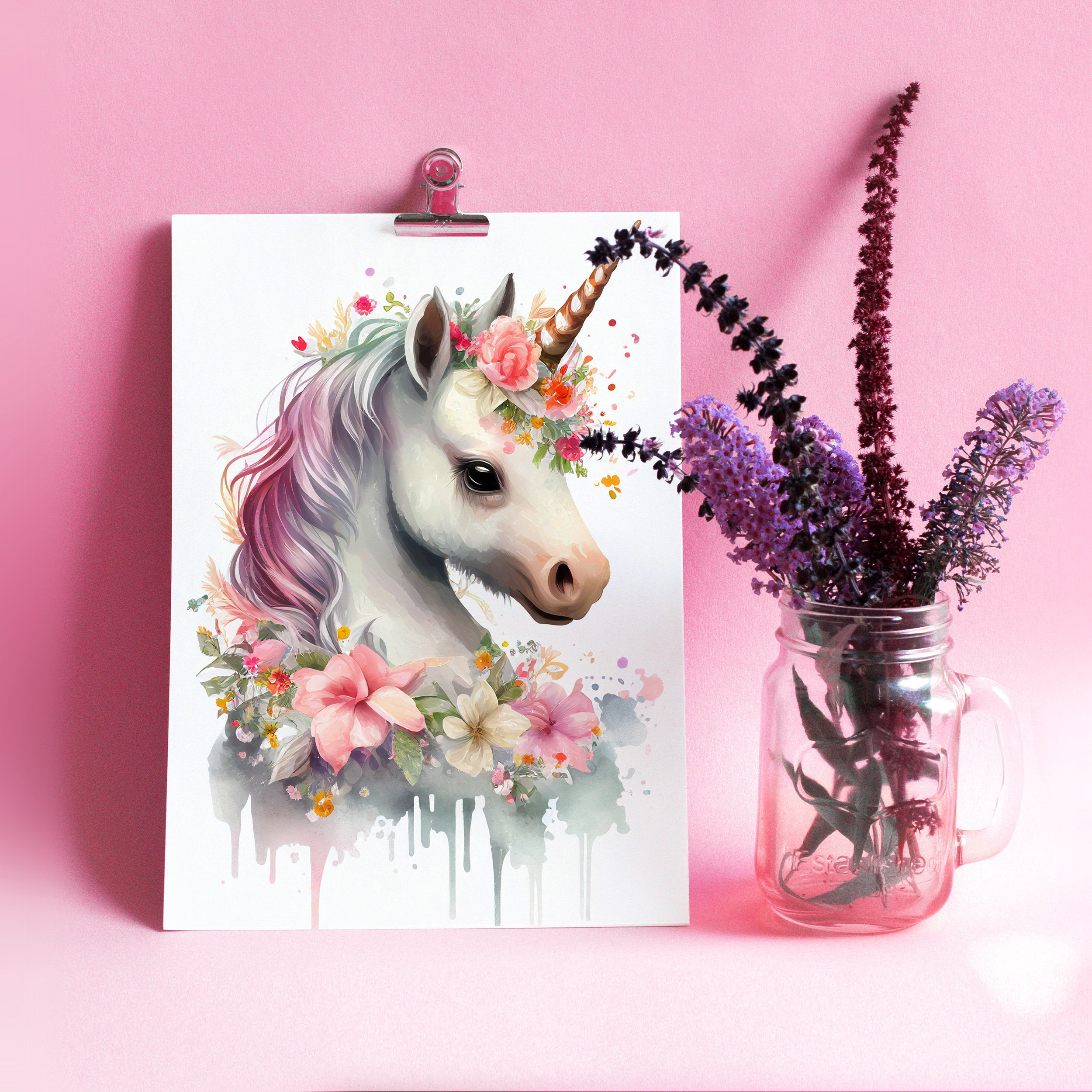 Unicorn Poster, Unicorn Wall Art, Unicorn Nursery, Cute Unicorn ...
