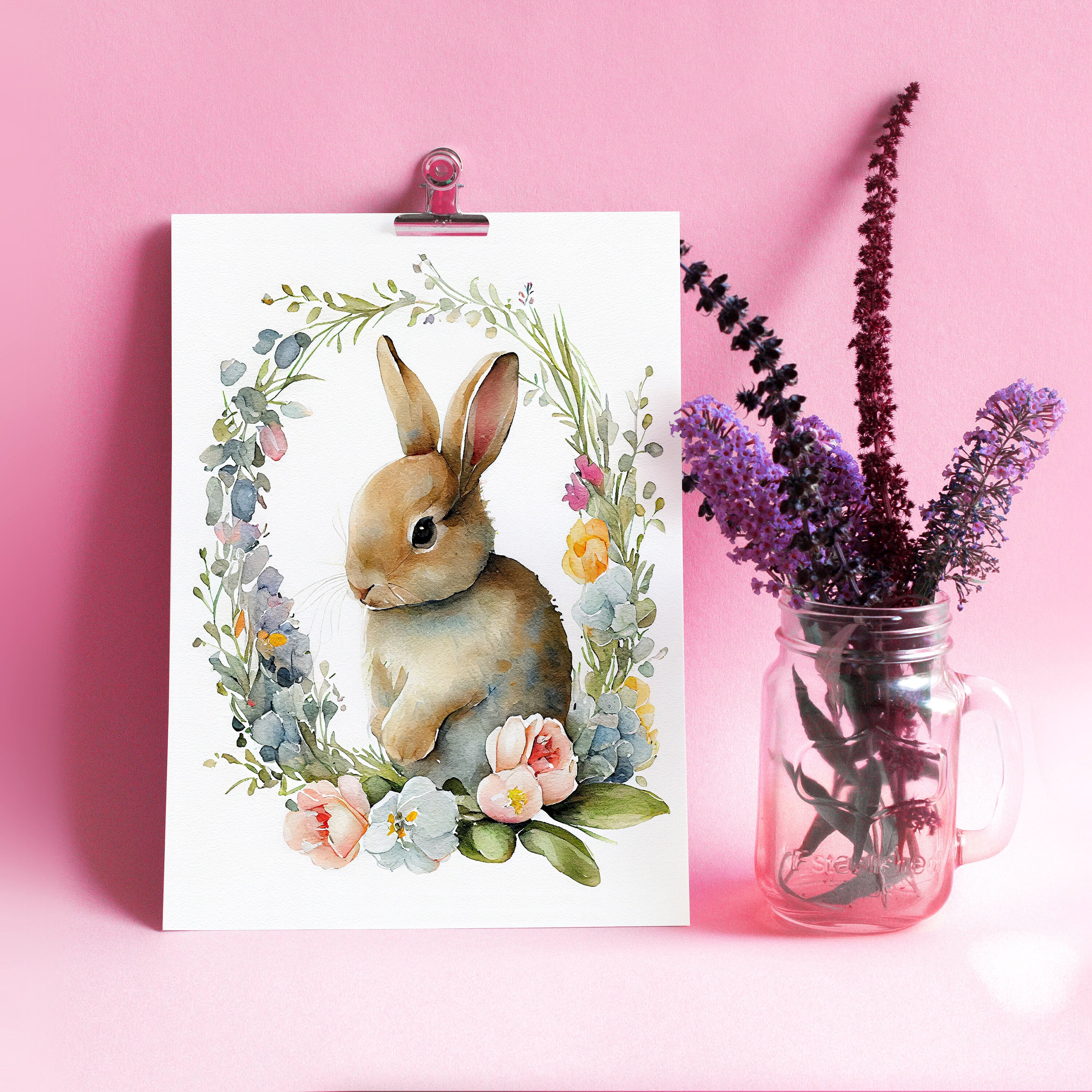 Watercolor Bunny, Bunny Nursery, Easter Watercolor, Girls Gifts, Easter ...