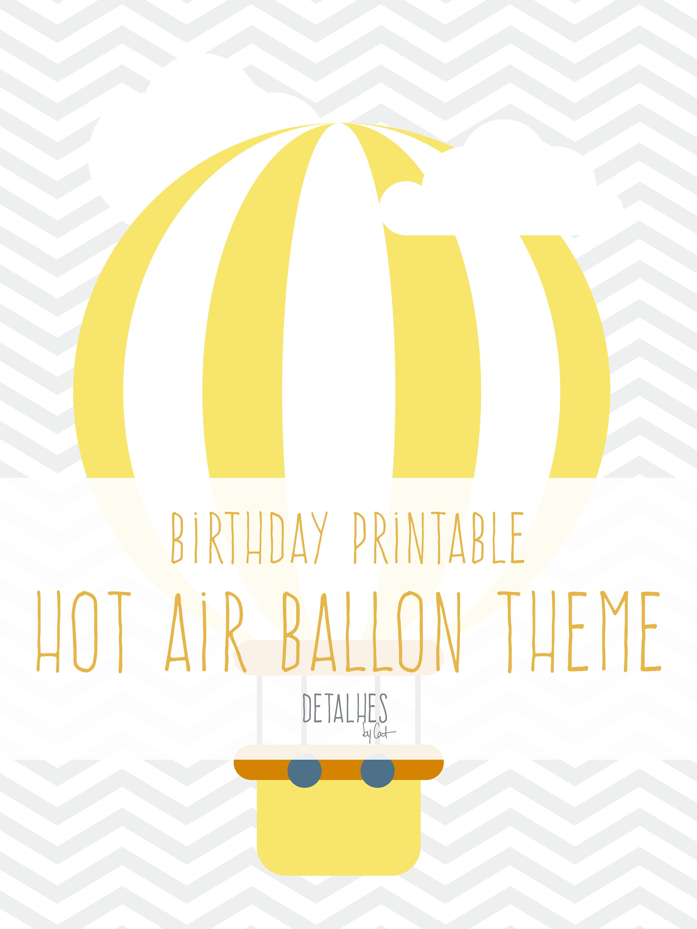 Birthday Printable Hot Air Ballon Theme - Etsy