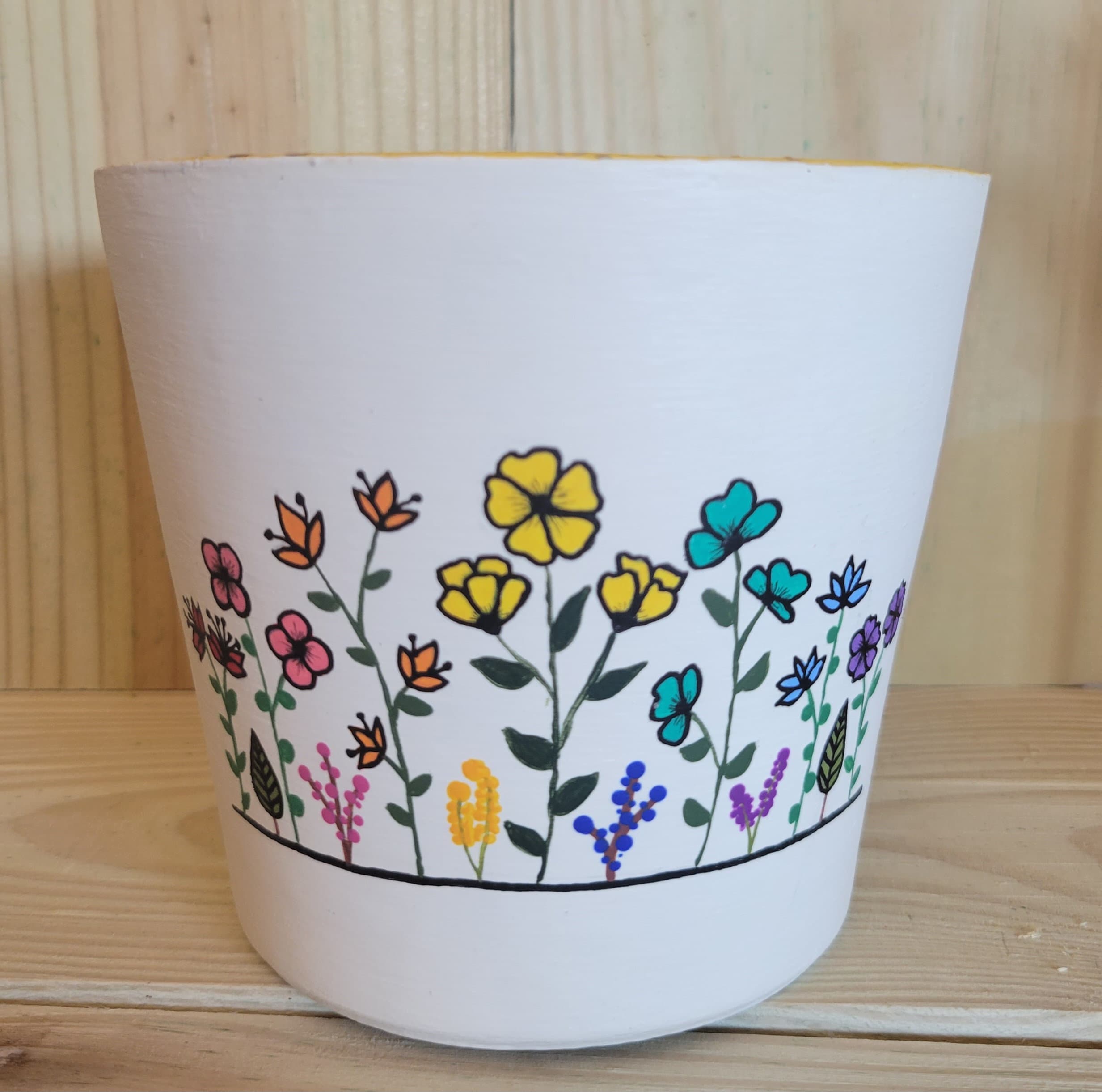 Hand Painted Terra Cotta Flower Pot - Planter - Etsy