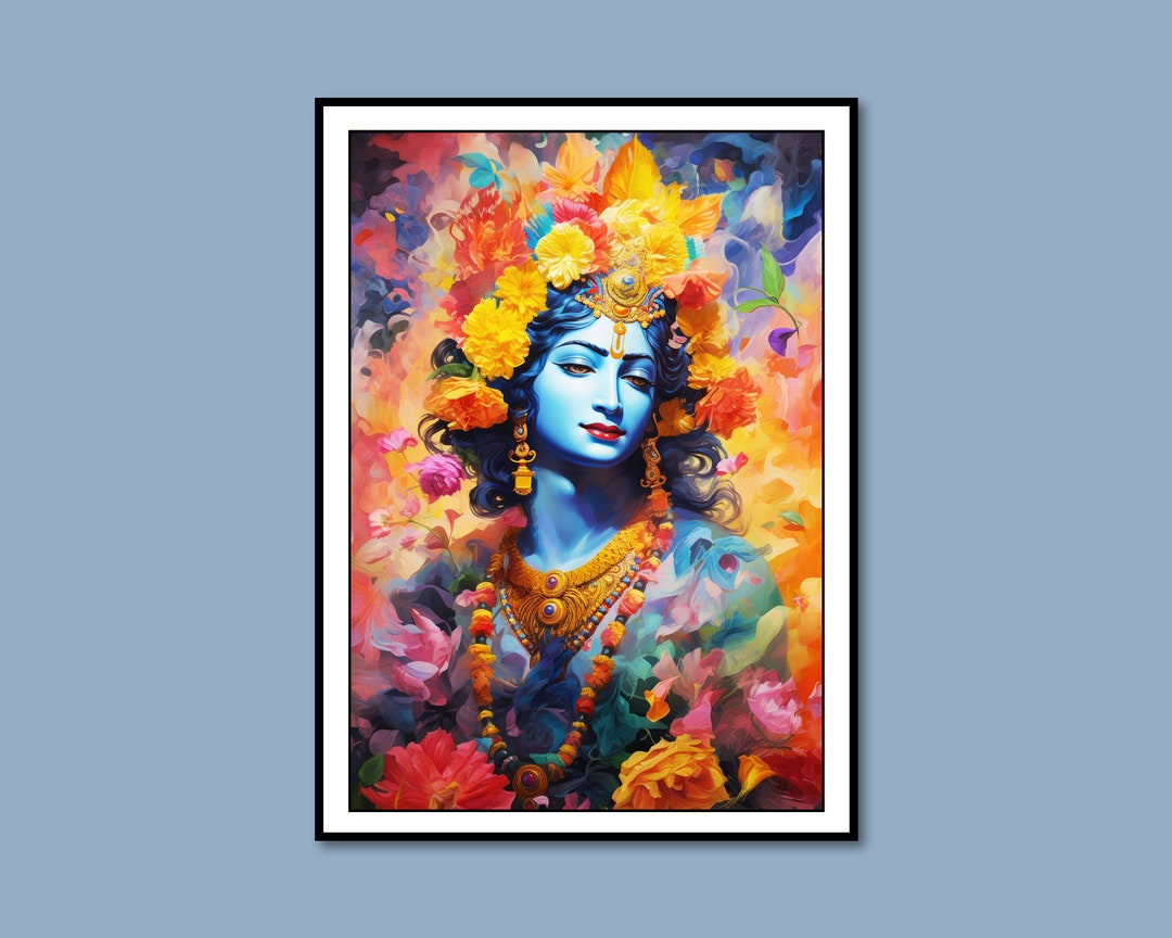 Lord Krishna Wall Art | Hindu God Lord Krishna Canvas Art | Krishna ...