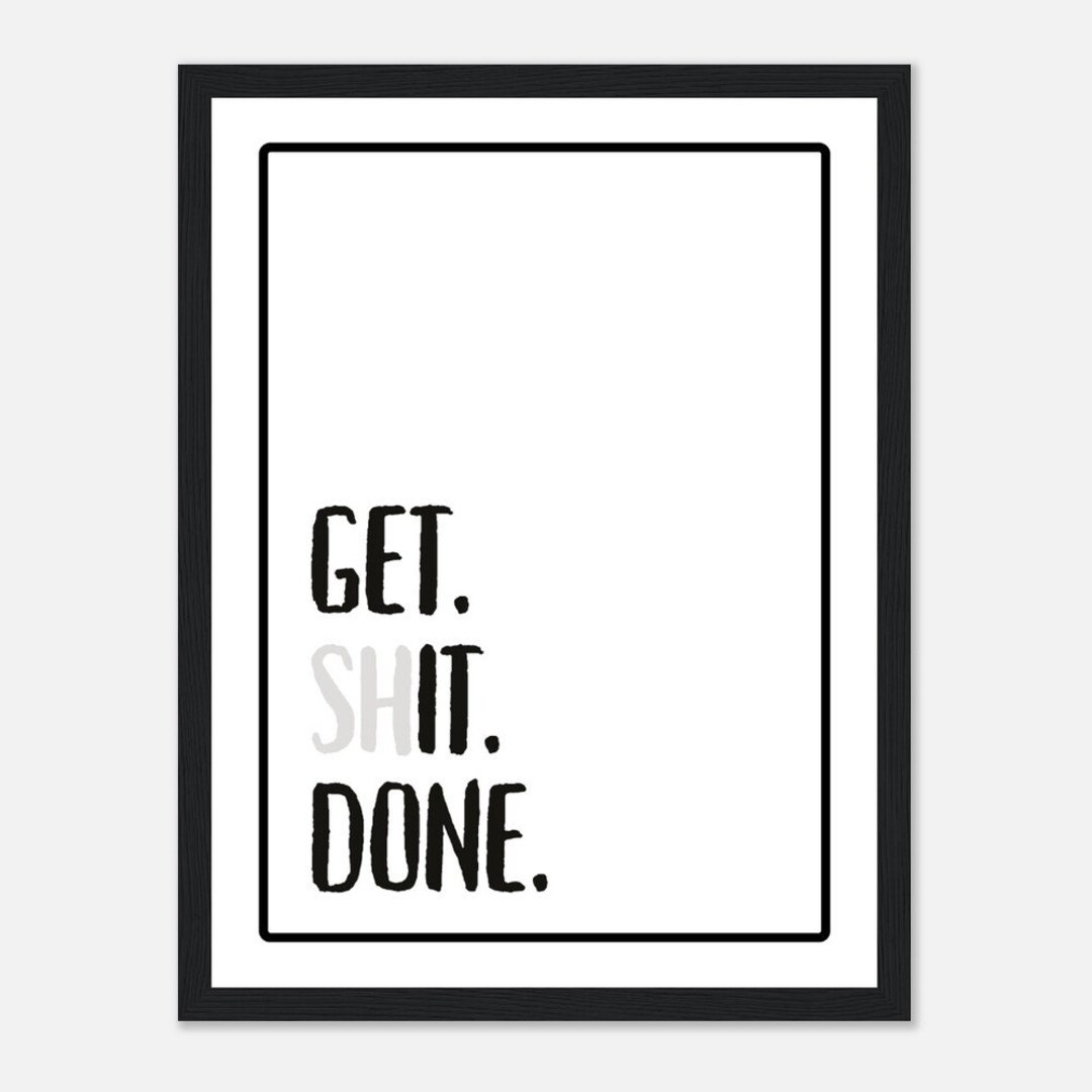 Get It Done Framed Home Office Poster Light Theme - Etsy