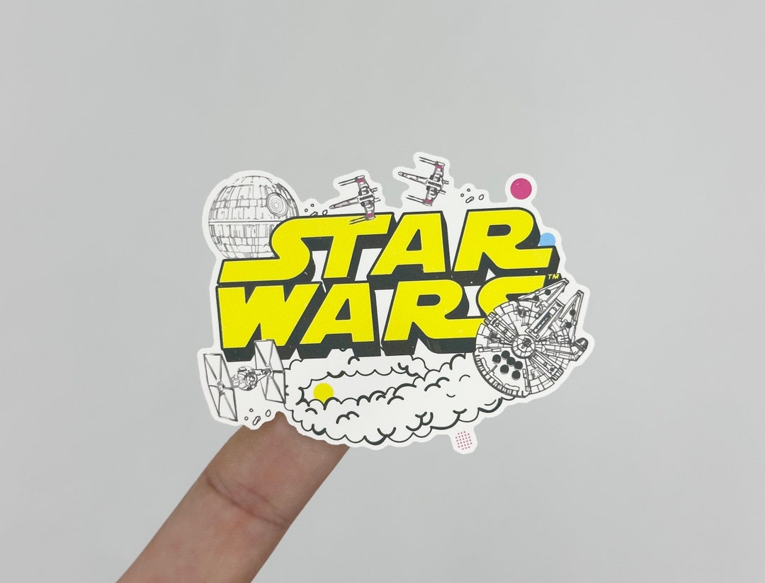 Retro Star Wars Title Sticker, Star Wars Millennium Falcon Sticker, X ...
