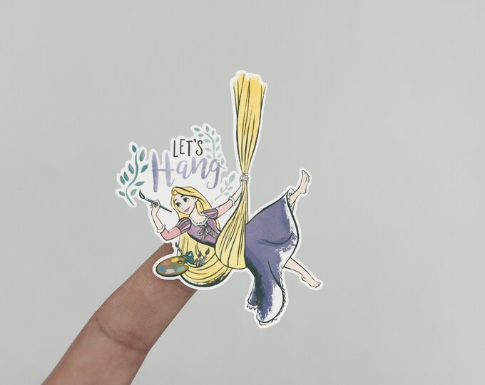 Let's Hand Rapunzel Tangled Sticker, Rapunzel Painting Sticker, Tangled ...