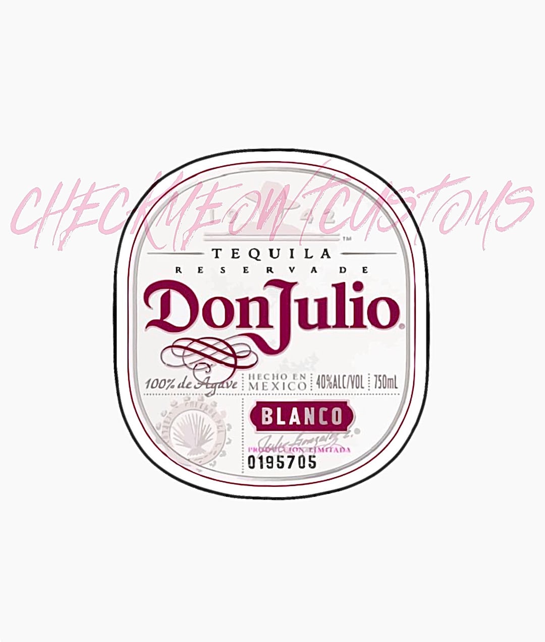 Custom Tequila Pink Label (digital), Birthday Gifts, Digital Download ...