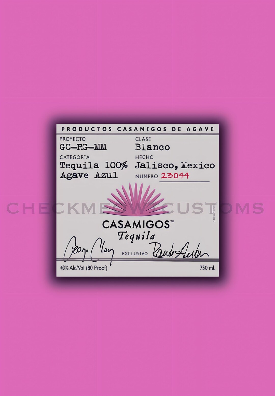 Custom Tequila Pink Label (digital), Birthday Gifts, Digital Download ...