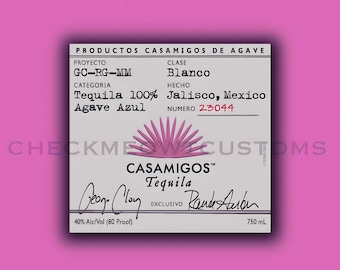 Custom Tequila Pink Label (digital), Birthday Gifts, Digital Download ...