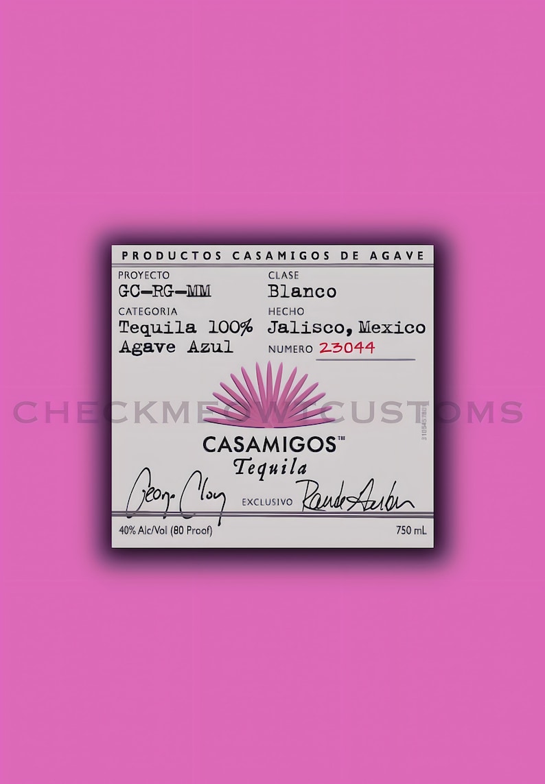 Custom Tequila Pink Label (digital), Birthday Gifts, Digital Download ...