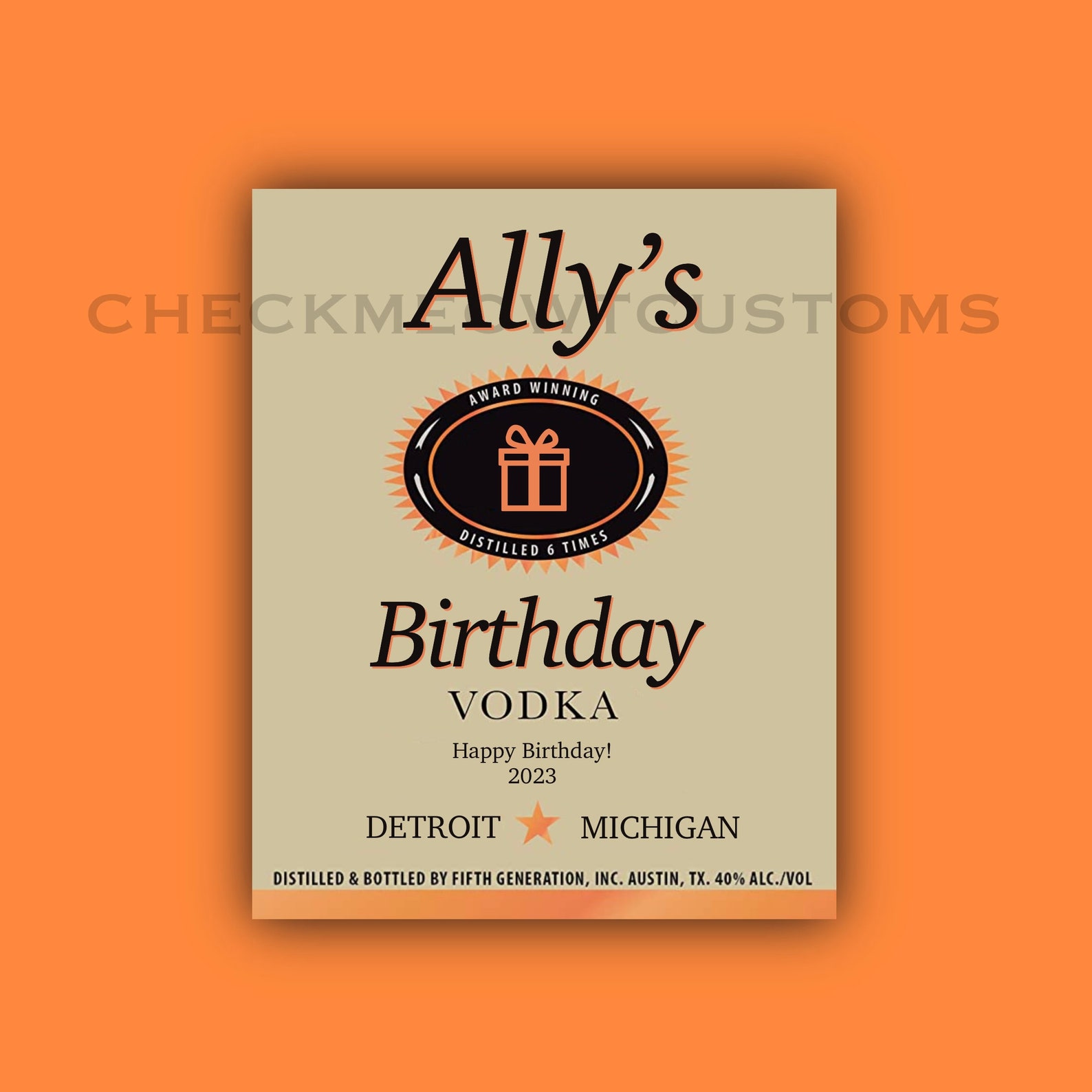 Vodka Label Name Label Titos Label Birthday Giftbirthday - Etsy