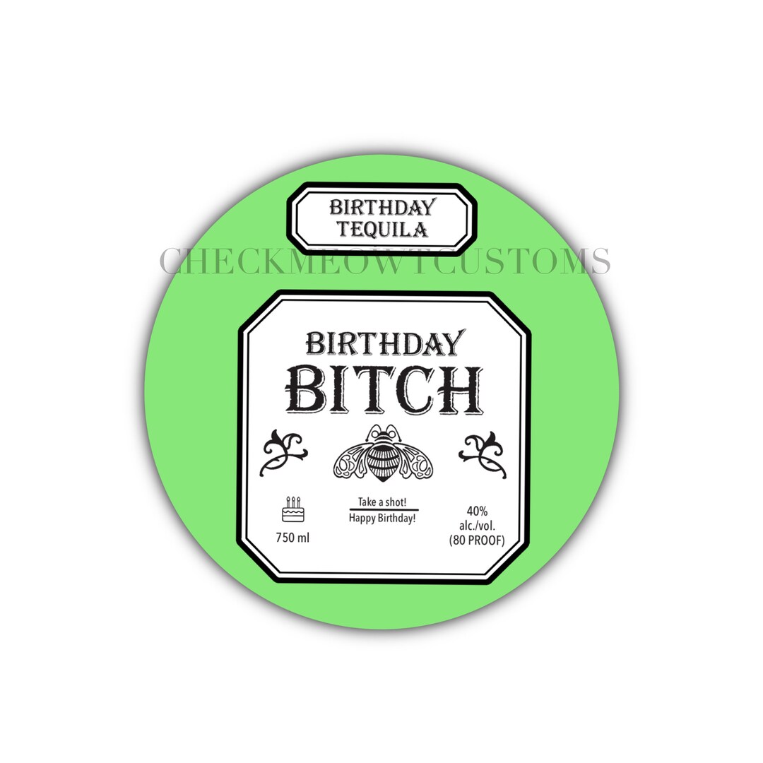 Custom Birthday Tequila Label, Jello Shot Label, Cupcake Topper ...