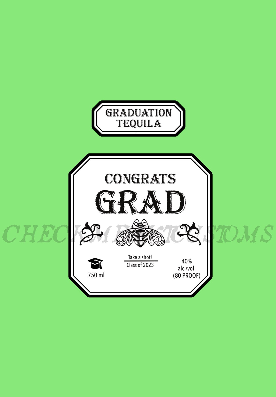 Graduation Label Tequila Label Graduation Gift Class of - Etsy
