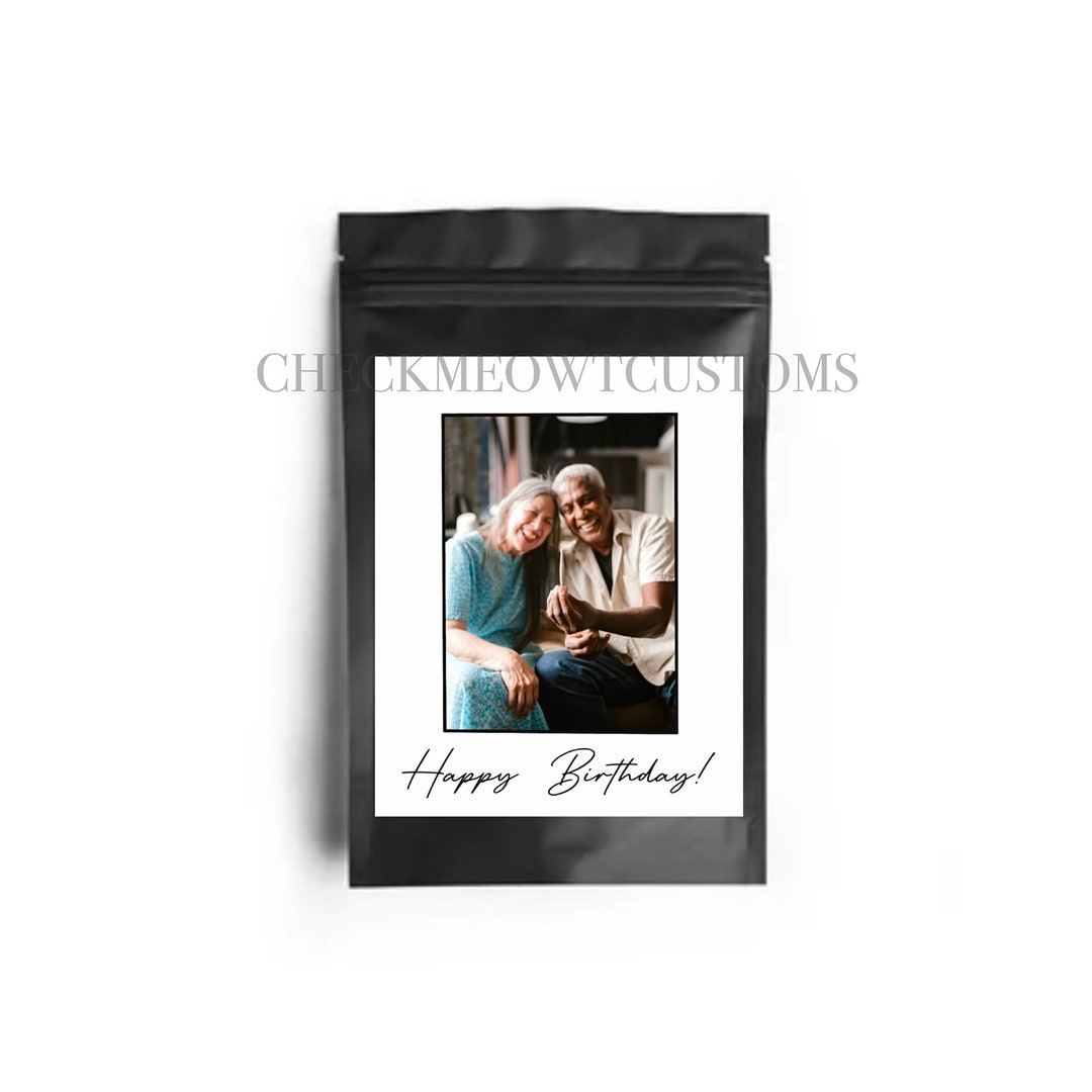 Custom Photo Label Template, Pouch Label, 420 Gift, Gifts for Stoners ...