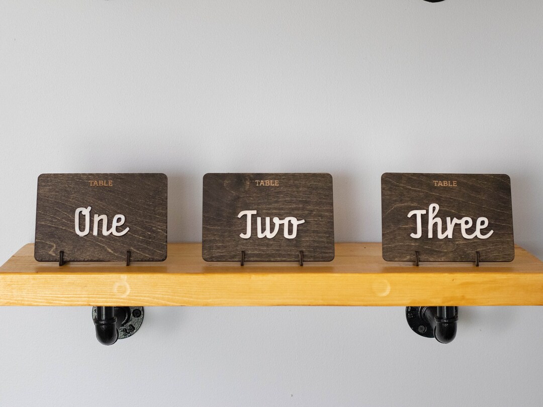 Wooden Table Numbers, Wedding Table Numbers, Free Standing Table ...