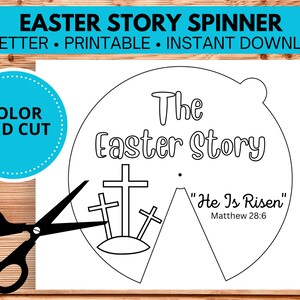 Easter Story Spinner, Easter Story Wheel, Easter Activity for Kids ...