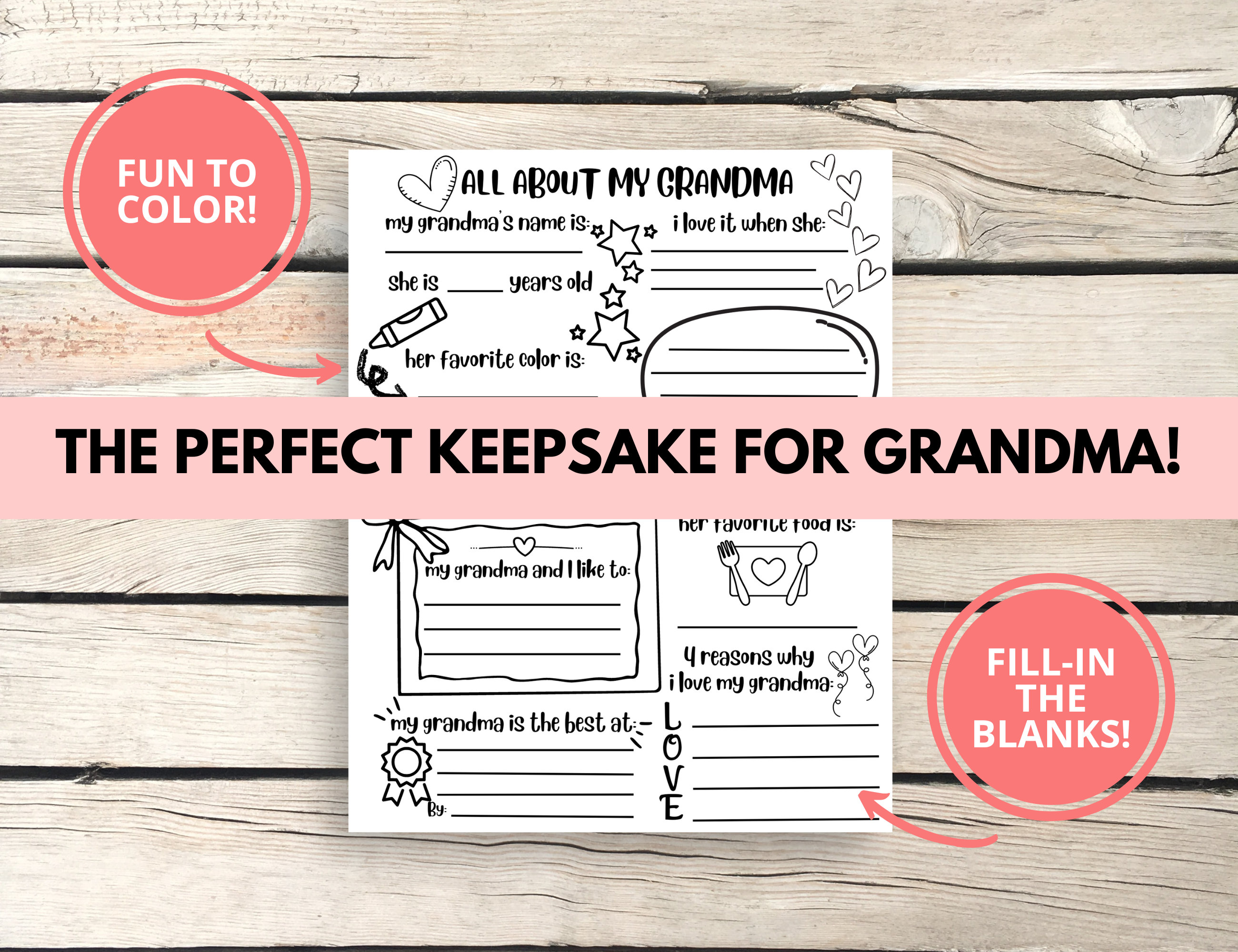 All About My Grandma Questionnaire All About My Nana - Etsy