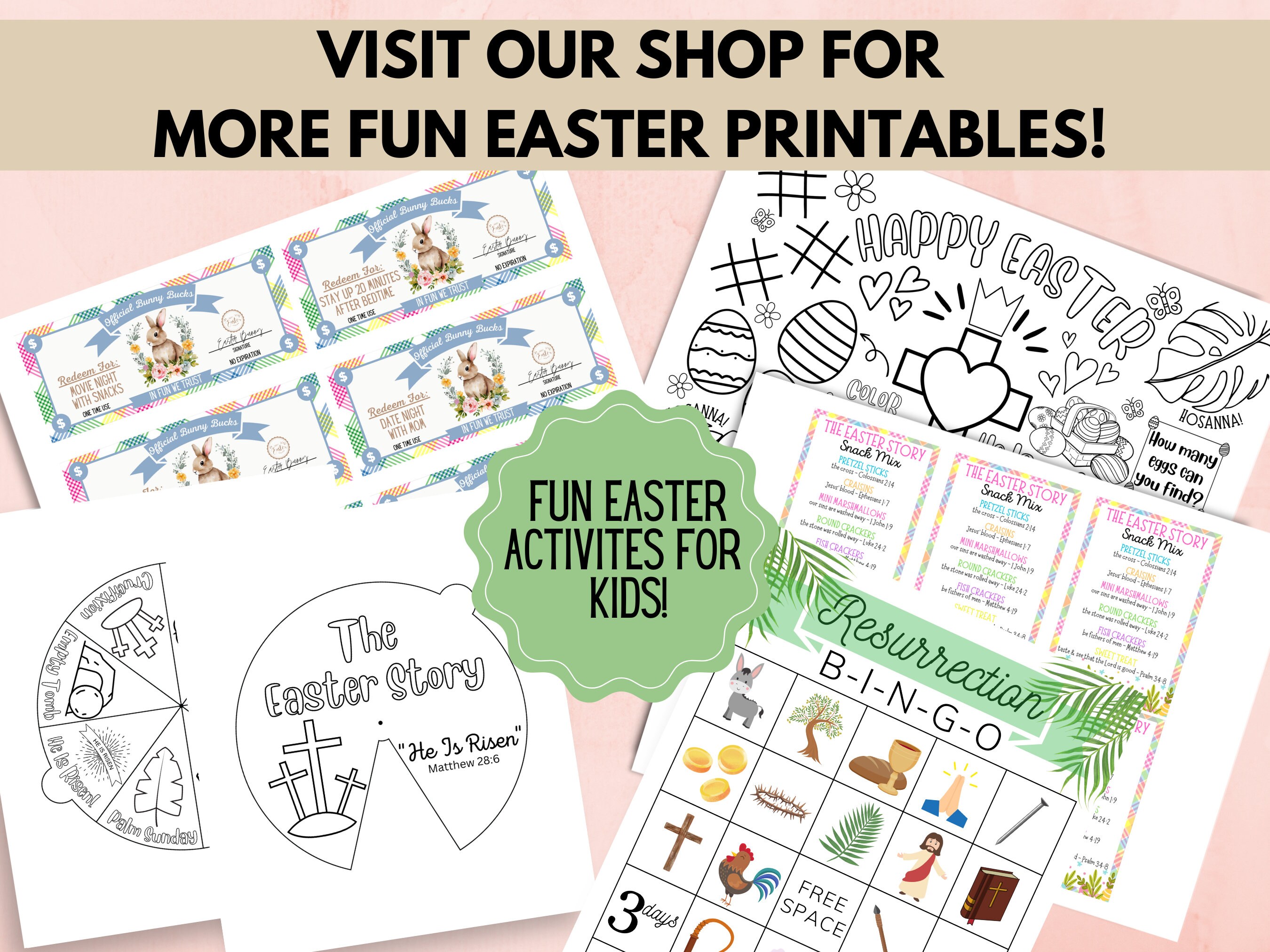 Resurrection BINGO, Easter Activity for Kids, Printable Easter Bingo ...