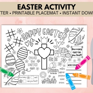 Easter Printable Placemat, Easter Activity, Printable Placemat ...