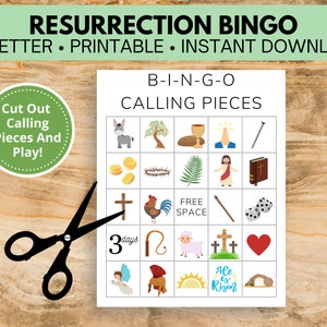 Resurrection BINGO, Easter Activity for Kids, Printable Easter Bingo ...