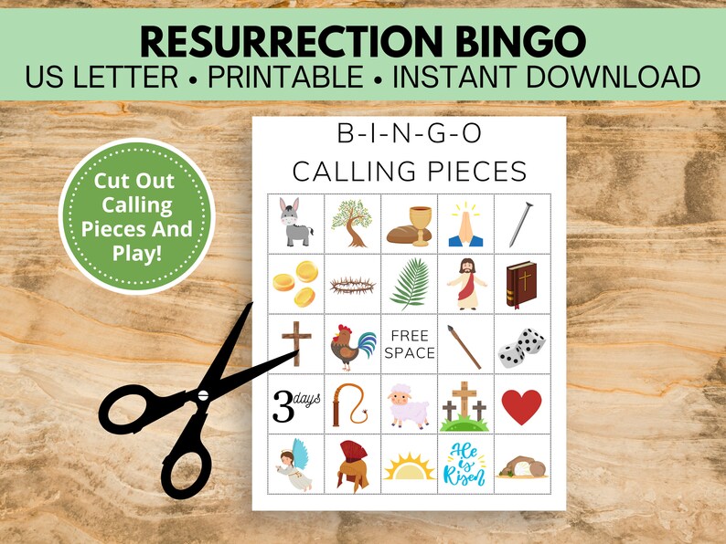 Resurrection BINGO, Easter Activity for Kids, Printable Easter Bingo ...